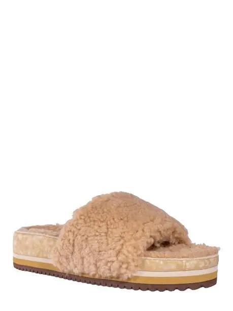 FLEKS Cito Shearling Slide Sandal - Sand