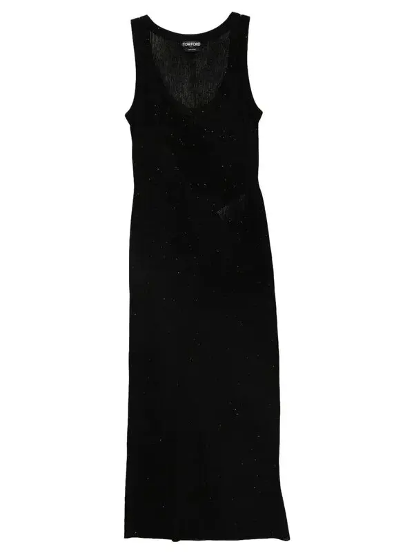 TOM FORD Sequin-embellished Ribbed Dress - Black