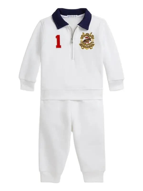 Ralph Lauren Polo Crest Quarter-zip Sweatshirt & Pants - White