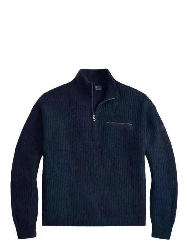 Ralph Lauren Half-zip Wool-blend Sweater - Blue