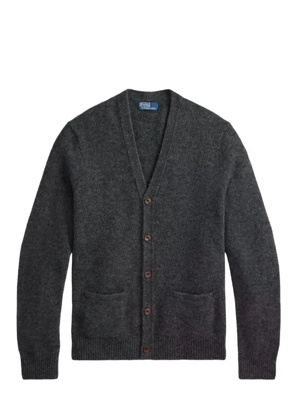 Ralph Lauren Patch-pocket V-neck Cardigan - Grey