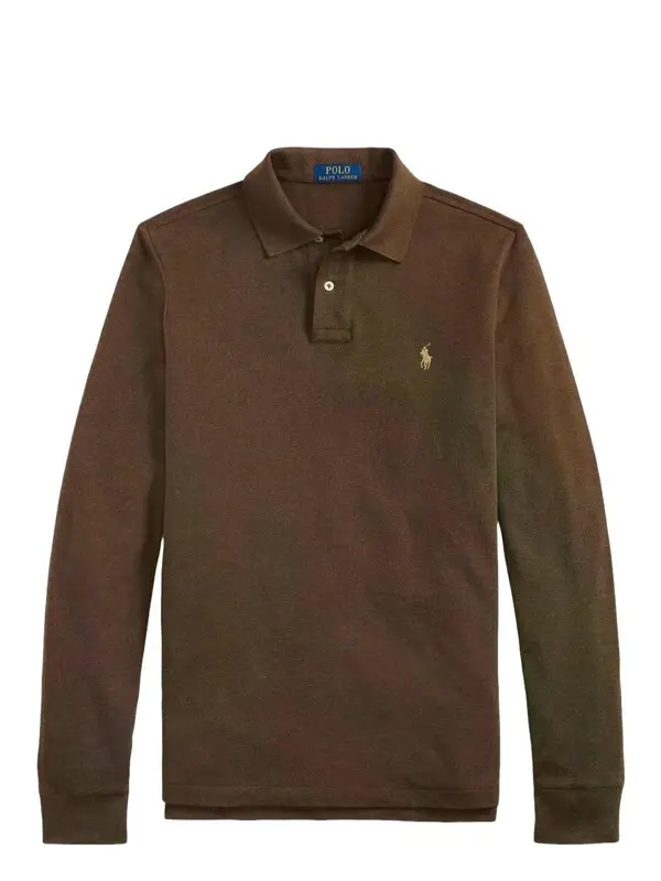 Polo Ralph Lauren Long-sleeve Knit Polo Shirt - Brown
