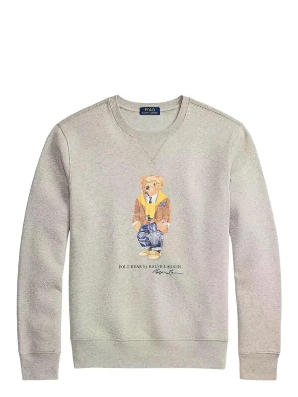 Ralph Lauren Bear-detail Crew-neck Sweatshirt - Grey