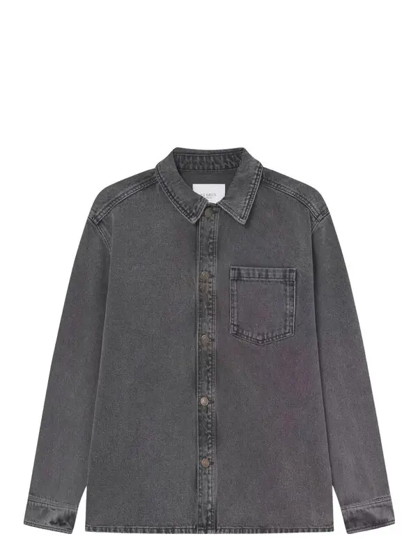 LES DEUX Cotton Denim Shirt - Grey