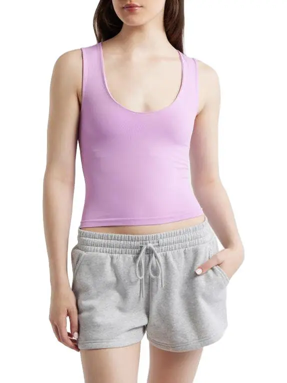 Free People Clean Lines Seamless Crop Muscle Tank - Bubble Tea