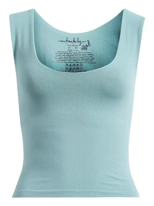 Free People Clean Lines Seamless Crop Muscle Tank - Mineral Blue