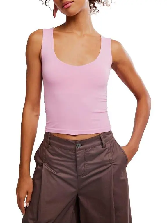 Free People Clean Lines Seamless Crop Muscle Tank - Orchid Smoke