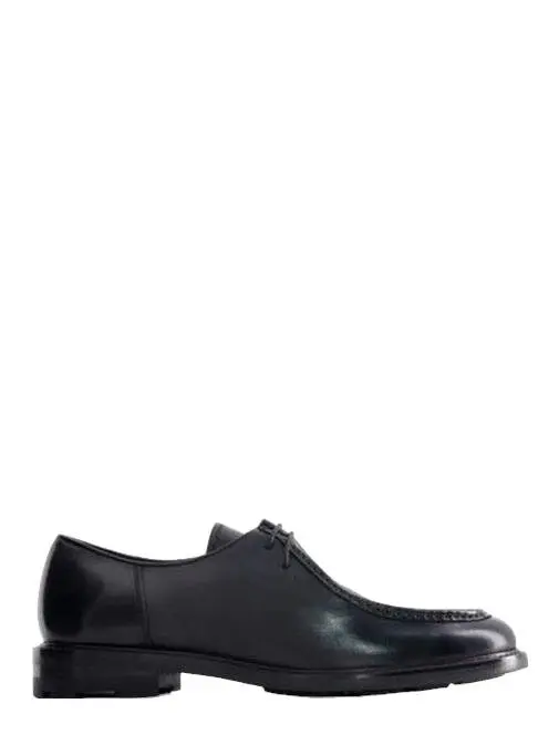 ANTHONY VEER Ellison Moc Toe Loafers - Iron Eclipse Black Leather