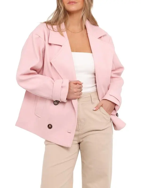 PETAL & PUP Lindy Cropped Coat - Baby Pink
