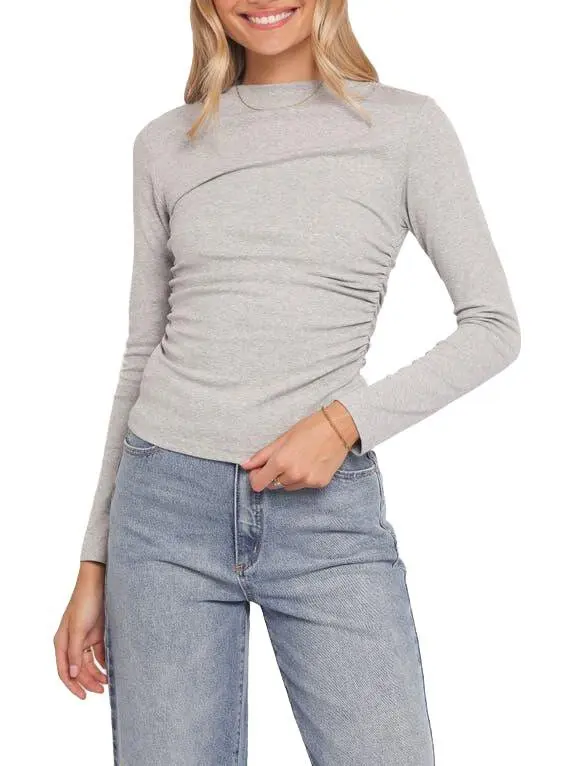PETAL & PUP Nissa Long Sleeve Top - Heather Grey