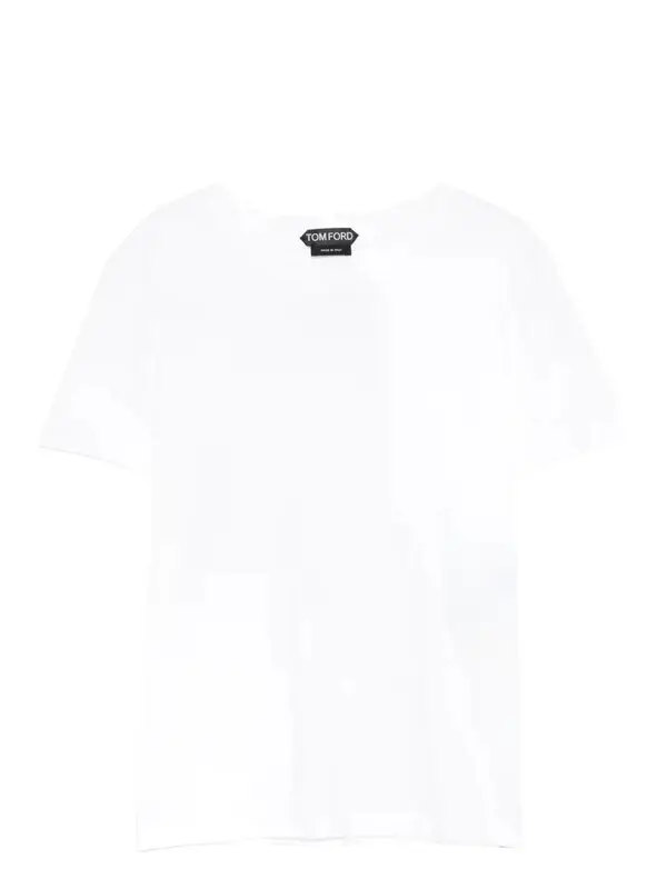 TOM FORD Logo-embroidered Cotton T-shirt - White