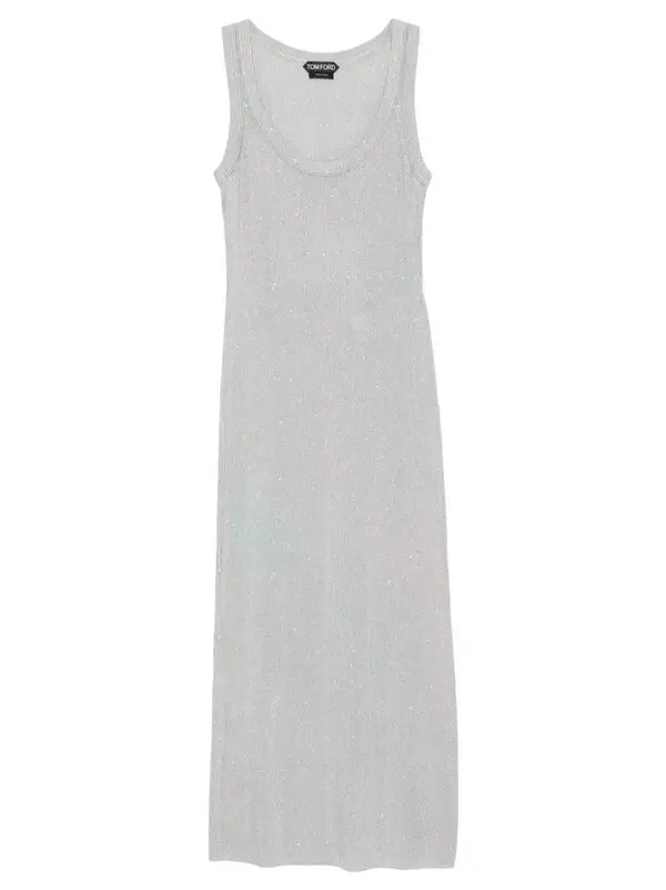TOM FORD Sequin-embellished Ribbed Dress - Grey