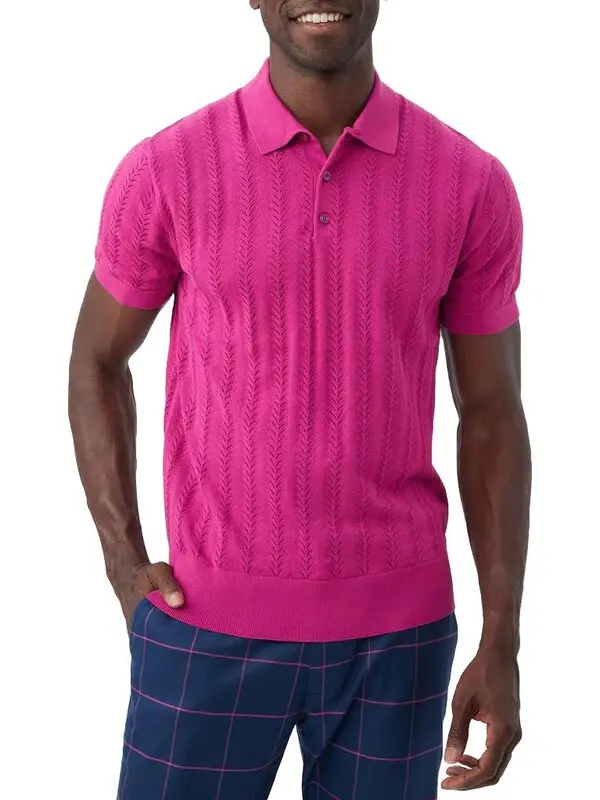 Mr Turk Cole Short Sleeve Knit Polo - Trina Pink