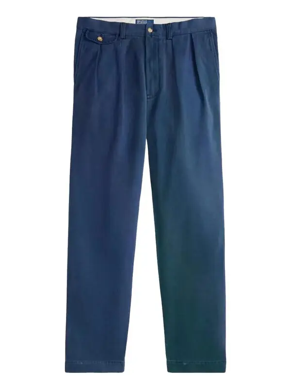 Ralph Lauren Whitman Pleated Straight-leg Trousers - Blue