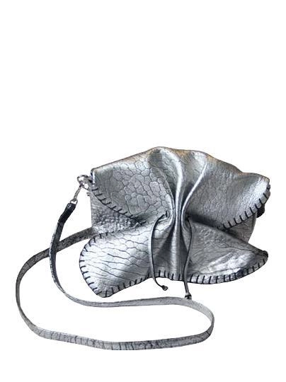 Carlos Falchi Medium Butterfly Lambskin Bag - Liquid Silver
