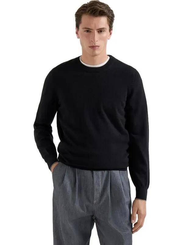 Brunello Cucinelli Cashmere Crewneck Sweater - Black