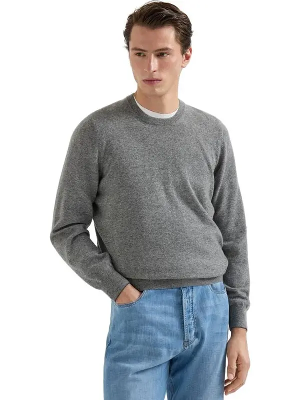 Brunello Cucinelli Cashmere Crewneck Sweater - Dark Grey