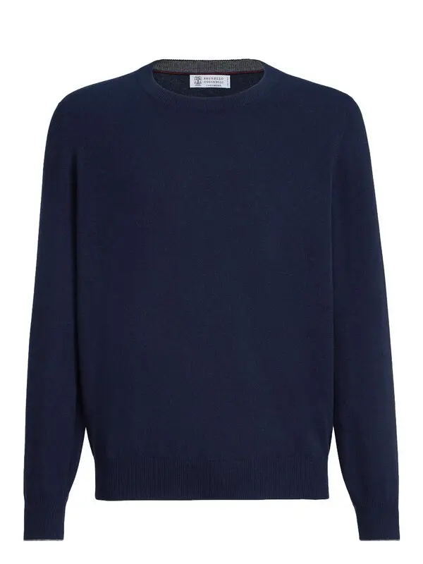 Brunello Cucinelli Cashmere Crewneck Sweater - Navy Blue