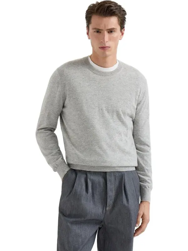Brunello Cucinelli Cashmere Crewneck Sweater - Pebble