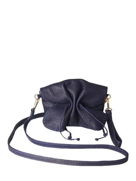 Carlos Falchi Mini Butterfly Lambskin Bag - Navy