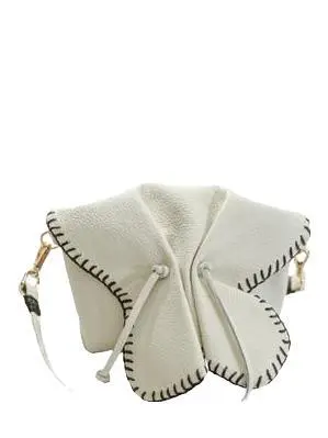 Carlos Falchi Mini Butterfly Lambskin Convertible Crossbody Bag - Winter White