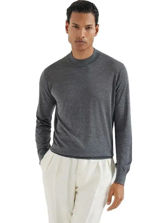Brunello Cucinelli Lightweight Crew-neck Sweater - Dark Grey