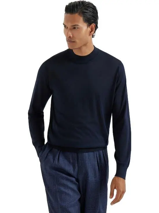 Brunello Cucinelli Lightweight Crew-neck Sweater - Navy Blue