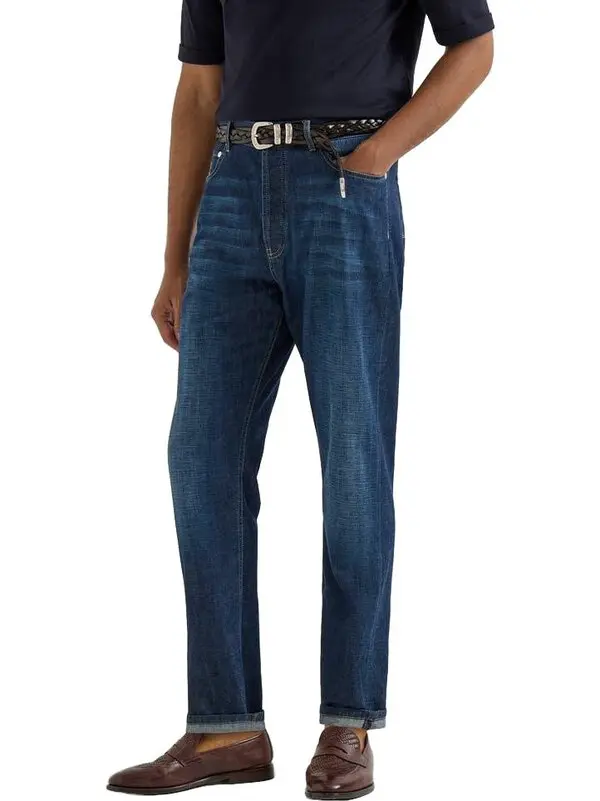 Brunello Cucinelli Iconic Fit Five-pocket Trousers - Dark Denim
