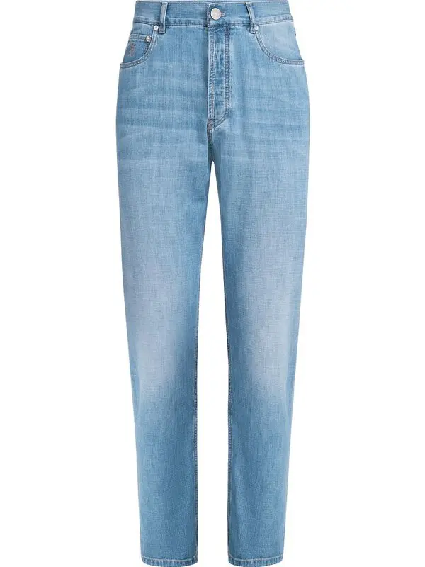Brunello Cucinelli Iconic Fit Five-pocket Trousers - Light Blue Denim