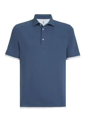 Brunello Cucinelli Piqué Polo Shirt - Azure