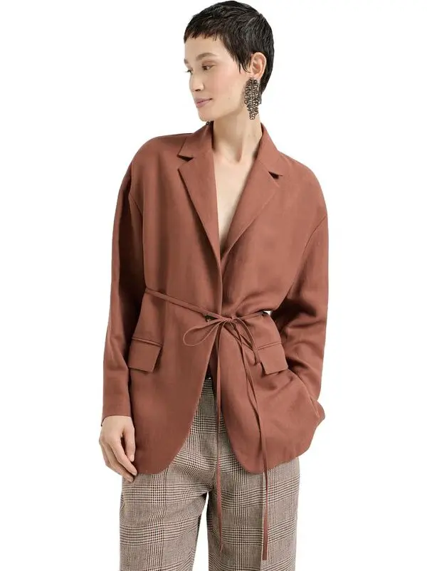 Brunello Cucinelli Fluid Twill Blazer - Orange