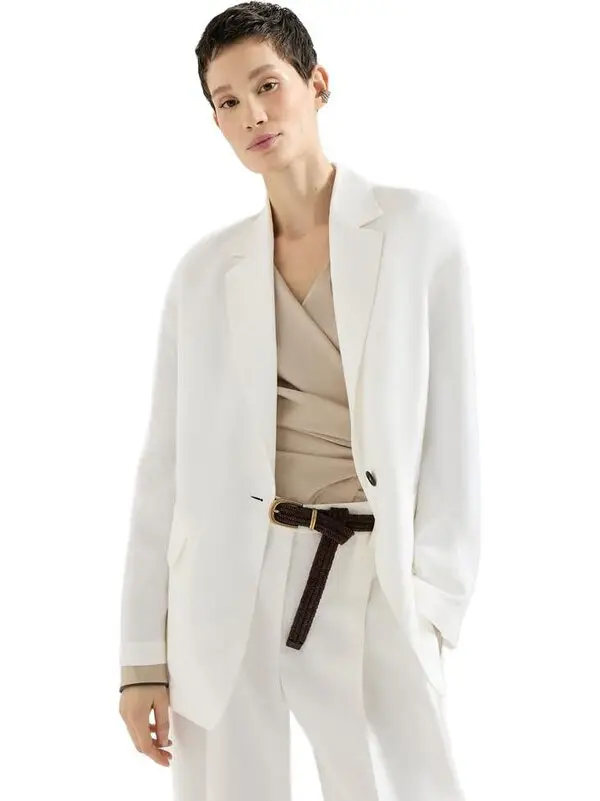 Brunello Cucinelli Fluid Twill Blazer - Panama