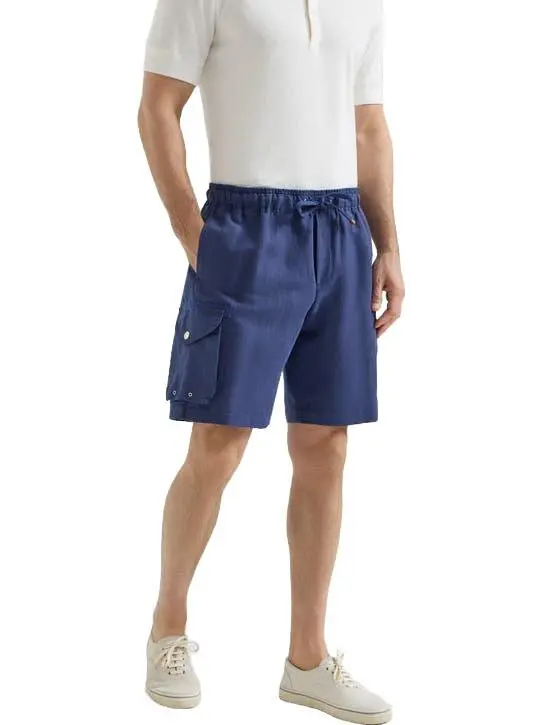 Brunello Cucinelli Bermuda Shorts With Cargo Pockets - Blue
