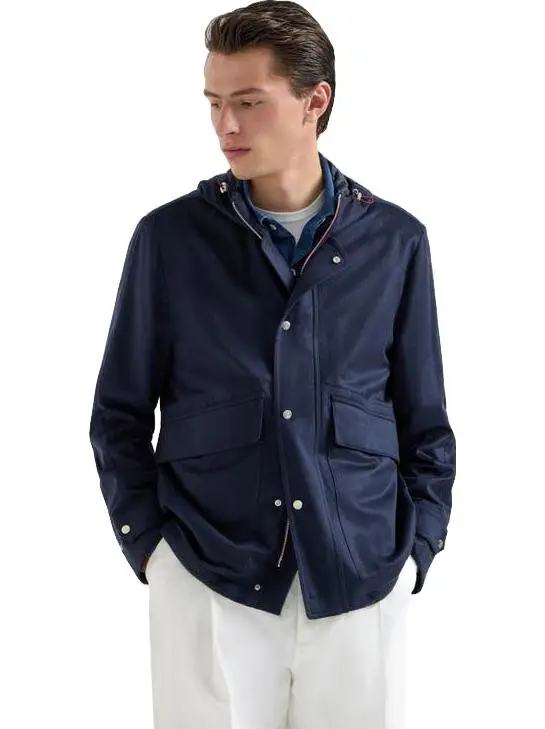 Brunello Cucinelli Flannel Parka - Blue