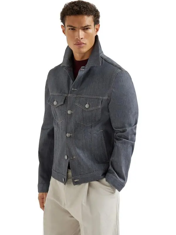 Brunello Cucinelli Denim Four-pocket Jacket - Medium Grey