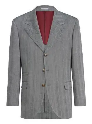 Brunello Cucinelli Chevron Blazer - Medium Grey