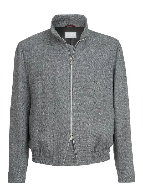 Brunello Cucinelli Outerwear Jacket With Stand Collar - Medium Grey