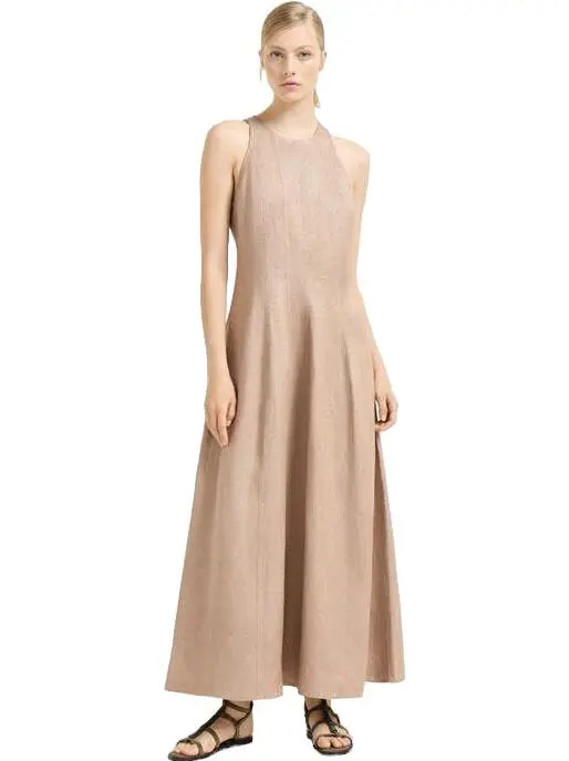 Brunello Cucinelli Sparkling Twill Maxi Dress - Antique Pink