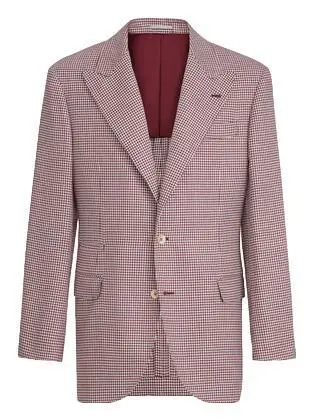 Brunello Cucinelli Houndstooth Blazer - Cherry