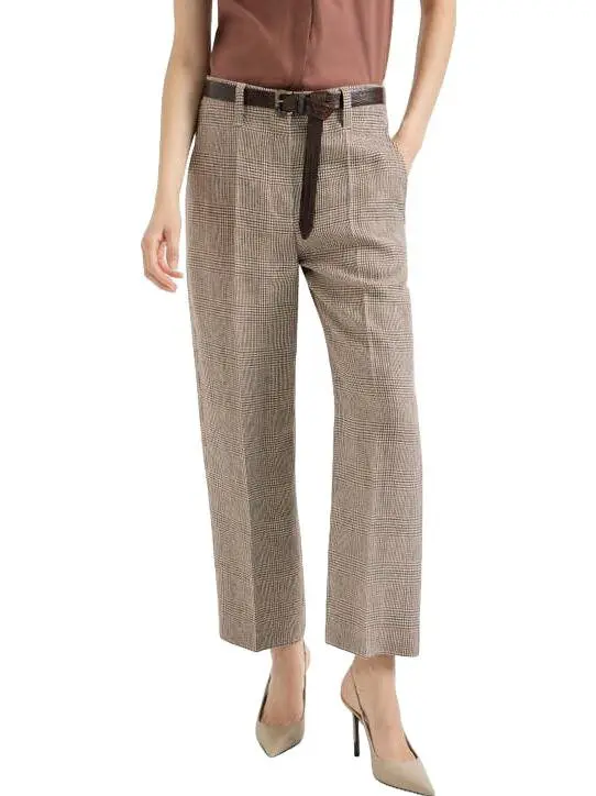 Brunello Cucinelli Square Cigarette Trousers - Light Brown