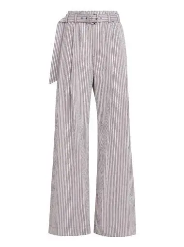 Brunello Cucinelli Striped Trousers - Bordeaux