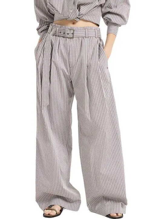 Brunello Cucinelli Striped Trousers - Bordeaux
