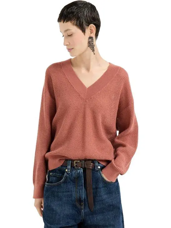 Brunello Cucinelli Cashmere Net Sweater - Orange