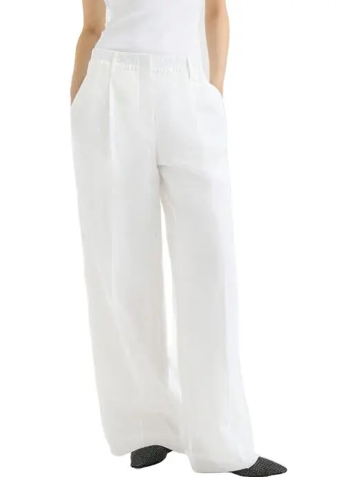 Brunello Cucinelli Cotton Organza Trousers - White