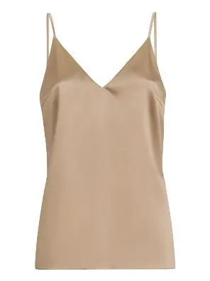 Brunello Cucinelli Stretch Silk Satin Camisole - Beige