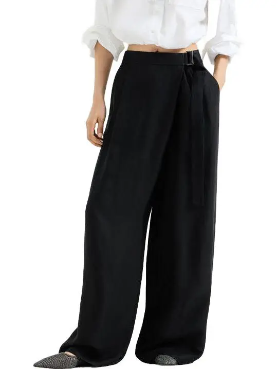 Brunello Cucinelli Sartorial Wrap Trousers - Black