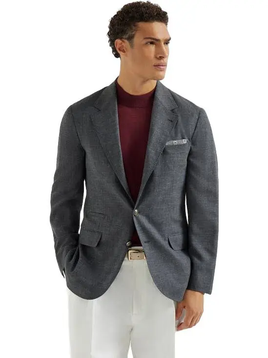 Brunello Cucinelli Blazer With Metal Buttons - Dark Grey