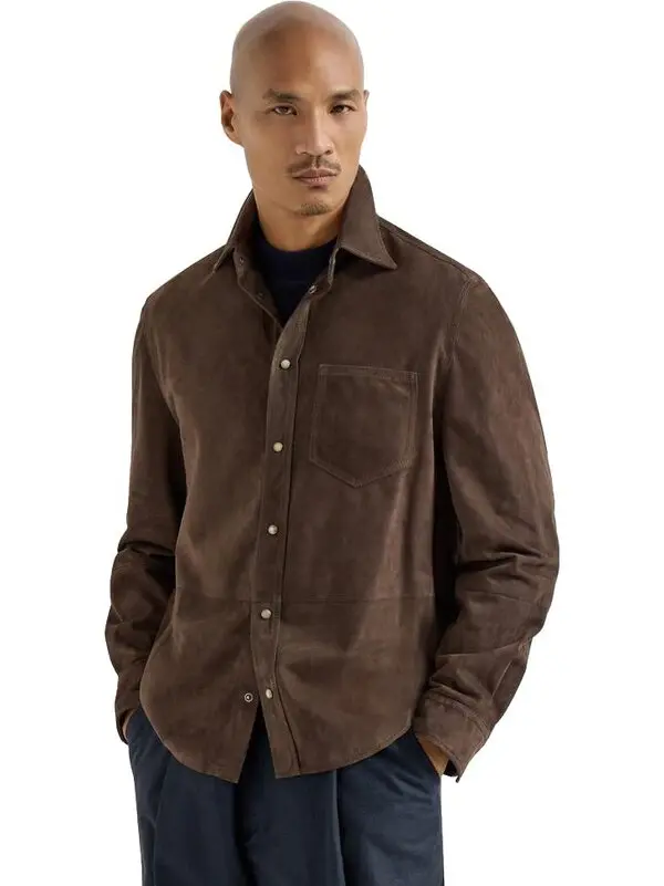 Brunello Cucinelli Suede Overshirt - Espresso