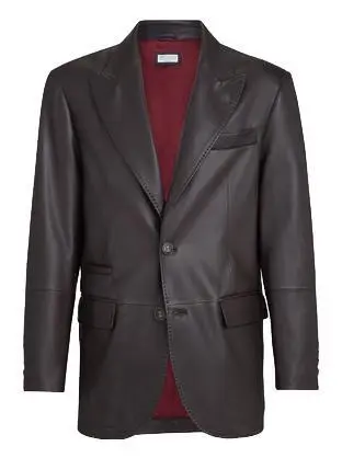 Brunello Cucinelli Calfskin Blazer - Chocolate
