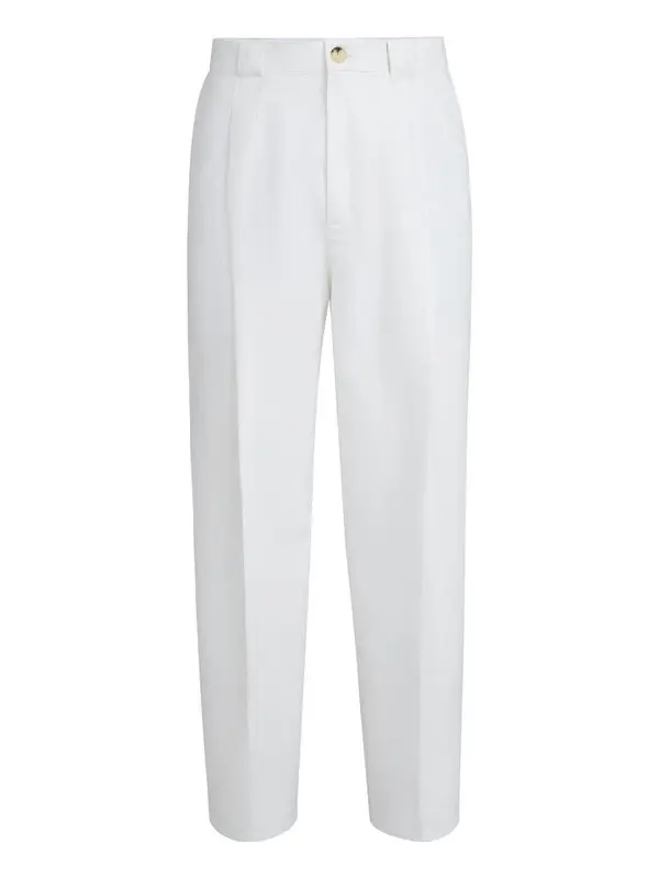 Brunello Cucinelli Cotton And Linen Panama Trousers - Snow